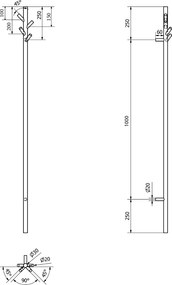 Sapho PASADOR elektrický sušák ručníků kulatý 150 x 1500 mm 30 W černá mat ER175BV