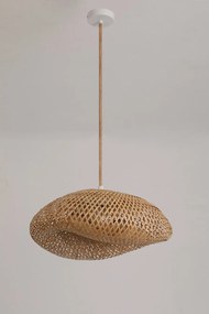 Závěsná stropní lampa Boho Bambusové stínítko Bílá Podhledová lampa 1xE27