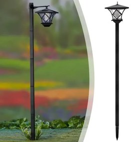 FlameGlow 155 cm – solární pochodňová lampa s 53 LED diodami a držákem na zeď nebo do země