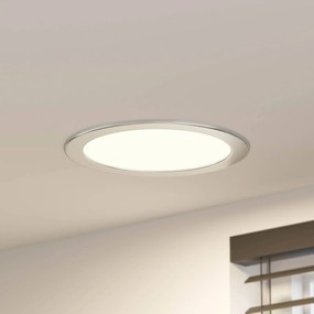 Prios LED vestavné svítidlo Cadance, stříbrné, 24 cm, stmívatelné