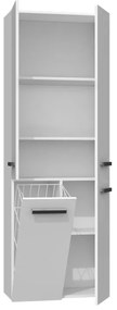 TOP Koupelnová skříňka NEL s prádlovým košem Barevné provedení: Bílá / Bílý lesk +650Kč
