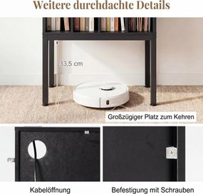 Costway Stojan na gramofon s integrovanou nabíjecí stanicí a 4 přepážkami