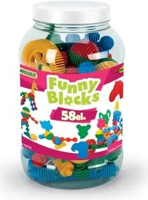 WADER Stavebnice Funny Block / 58 ks / Plast / Plastový box / 3+