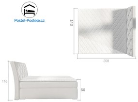 Boxspring BRODY 140/200 (ekokůže Soft 11 černá)