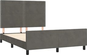Rám postele bez matrace tmavě šedý 140 x 190 cm samet 3125691