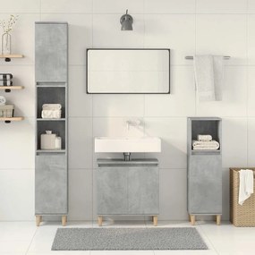 3dílný set koupelnového nábytku betonově šedý kompozitní dřevo 3324947