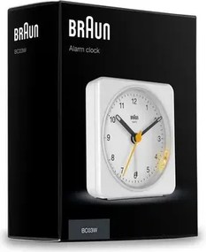 Braun BC03 bílá / Klasický budík / Analogový / 1x AA baterie