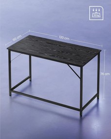 Psací stůl 120 x 60 cm, počítačový stůl, černý