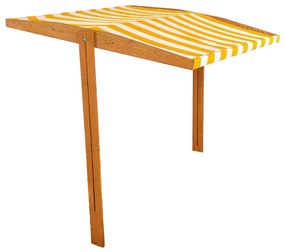 Stříška pro dětské dřevěné pískoviště Baby Mix 120x120 cm žluto-bílá