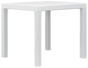vidaXL Zahradní stůl bílý 79 x 79 x 72 cm plastový ratanový vzhled