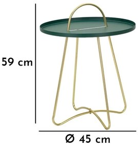 Kovový kulatý odkládací stolek ø 45 cm Grent – Mauro Ferretti