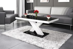Konferenční stolek XENON MINI (černá lesk/bílá lesk/černá lesk)
