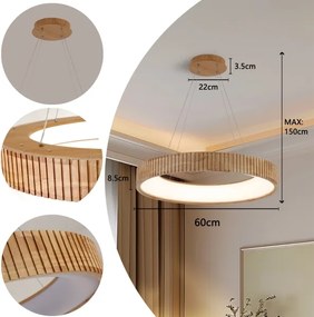 Brilagi - LED Lustr na lanku FALCON WOOD MODERN LED/40W/230V pr. 60 cm dřevo