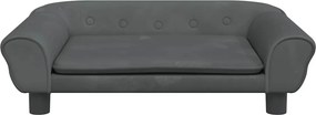 Pelíšek pro psy tmavě šedý 70 x 48 x 22 cm samet 172014