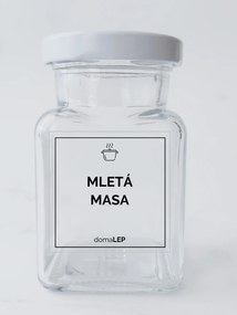 Samolepka na kořenky MLETÁ MASA průhledná 5 × 5 cm tučné písmo