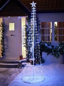 Venkovní vánoční světelný kužel, 2m vysoký, 480 LED diod, bílá konstrukce, různé barvy na výběr Barva: Růžová