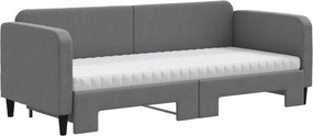 Válenda s přistýlkou a matracemi tmavě šedá 80 x 200 cm textil 3196830