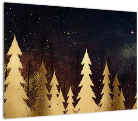 Skleněný obraz - Zlatá noc (70x50 cm)