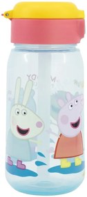 Plastová láhev na pití s brčkem a víčkem Prasátko Peppa - 510 ml