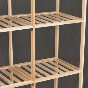 Šatní skříň šedá 173 x 40 x 170 cm textil 248199