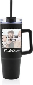 Personalizovaná cestovní termoska s průhledným víčkem s fotografií