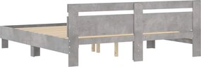 Rám postele s čelem betonově šedý 180 x 200 cm kompozitní dřevo 3207402