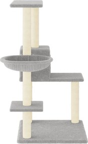 Škrabadlo pro kočky se sisalovými sloupky světle šedé 95 cm 172074