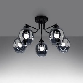 Lustr SOLLUX FILLAN 5 černý E27 5x60W bez žárovky SL.1145