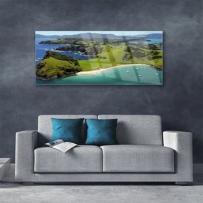 akrylový obraz Moře Pláž Les Krajina 125x50 cm
