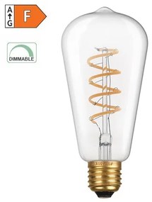 Diolamp LED Spiral Filament žárovka čirá ST64 4W/230V/E27/1800K/300Lm/360°/Dim