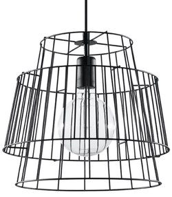 Závěsné svítidlo Gate, 1x černé drátěné stínítko