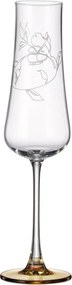 BOHEMIA IDUNA AMBER SKLENICE NA ŠAMPANSKÉ 250ML SADA 6KS