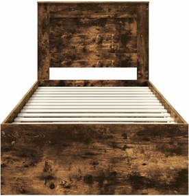 Rám postele Kouřový dub 100 x 200 cm Masivní borové dřevo 3410124