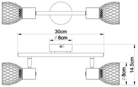 Globo 54809-2 - Bodové svítidlo TEXAS 2xE14/40W/230V matný chrom