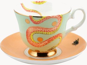 Šálek na čaj's podšálkem z kostního porcelánu Snakey