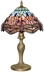 Vitrážová stolní lampa s vážkami DRAGONFLY