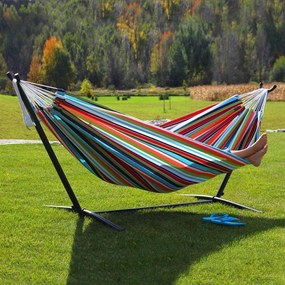 Avenberg Relaxační hamaka Belinda, červená-bílá-žlutá-tyrkys