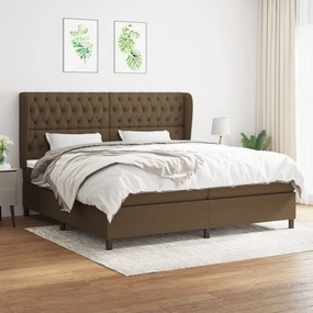 Box spring postel s matrací tmavě hnědá 200x200 cm textil 3128232