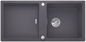 Granitový dřez Blanco ADON XL 6 S InFino šedá skála + dřevěná krájecí deska, nerez drát. koš a excentr 523605