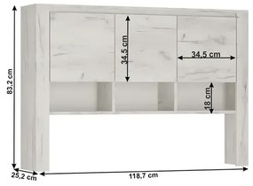 Kondela Police Typ 96, bílá craft, ANGEL