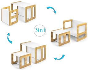 Dětský stůl Stella 3v1 naturální se židlí