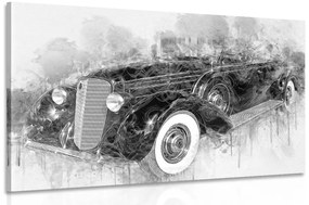 Obraz historické retro auto v černobílém provedení