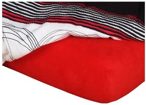 DADKA Jersey prostěradlo červené Rozměr 160x200x20