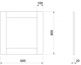 SAPHO BRAND retro zrcadlo v dřevěném rámu 600x800mm, mořený smrk BA058S