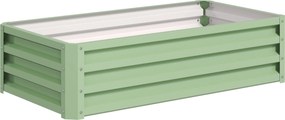 Outsunny Zvedený Záhon z Oceli, Zahradní Rámeček s Otevřeným Dnem pro Pěstování Zeleniny 120x60x30,5 cm na Balkon, Terasu, Květináč pro Květiny, Rost…