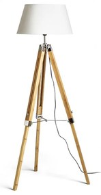 Rendl R14044 stojanová lampa ALVIS/AMBITUS 46, bílá, bambus, E27, 100-146cm