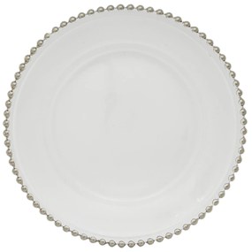 Skleněný talíř se stříbrným detailem 112397