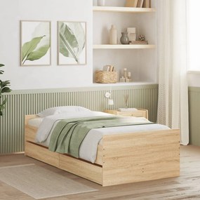 Rám postele se zásuvkami dub sonoma 90 x 200 cm 3207373