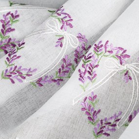 KRÁTKÁ ZÁCLONA NA POUTKÁCH LAVENDER 145X40 CM KVĚTY