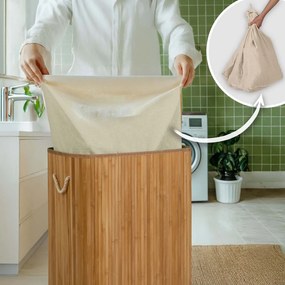Bambusový proutěný koš na prádlo s víkem 72 l Massido ekologický design